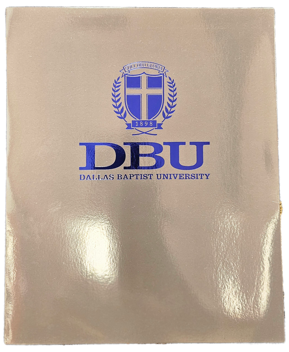2 pocket laminated folder, Grey – Dallas Baptist University Campus Store