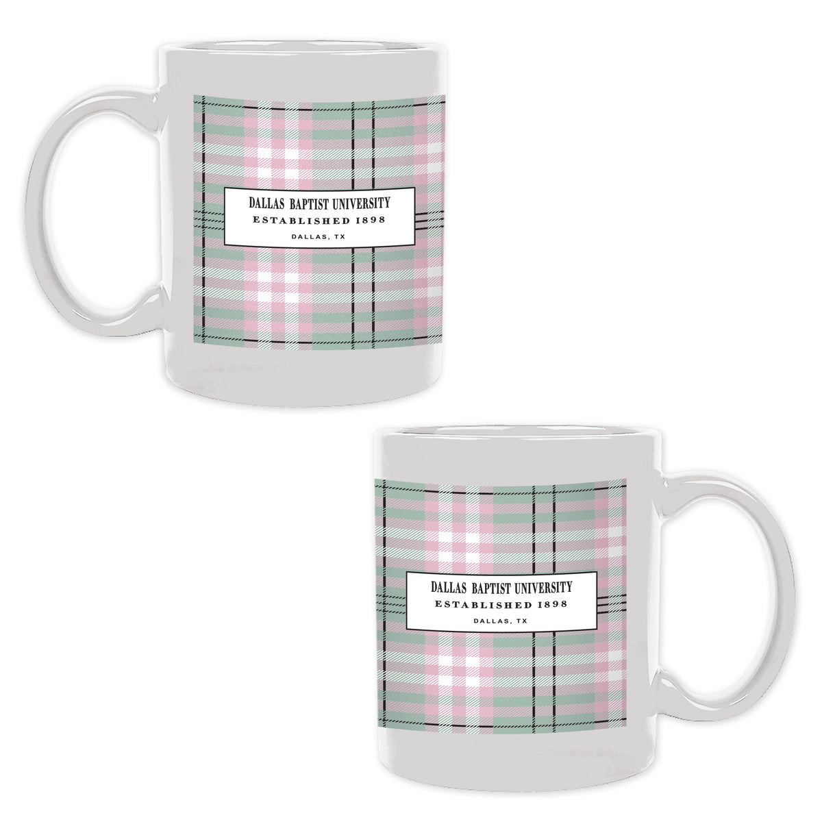 Liberty Cafe Mug, Plaid Design – Dallas Baptist University Campus Store