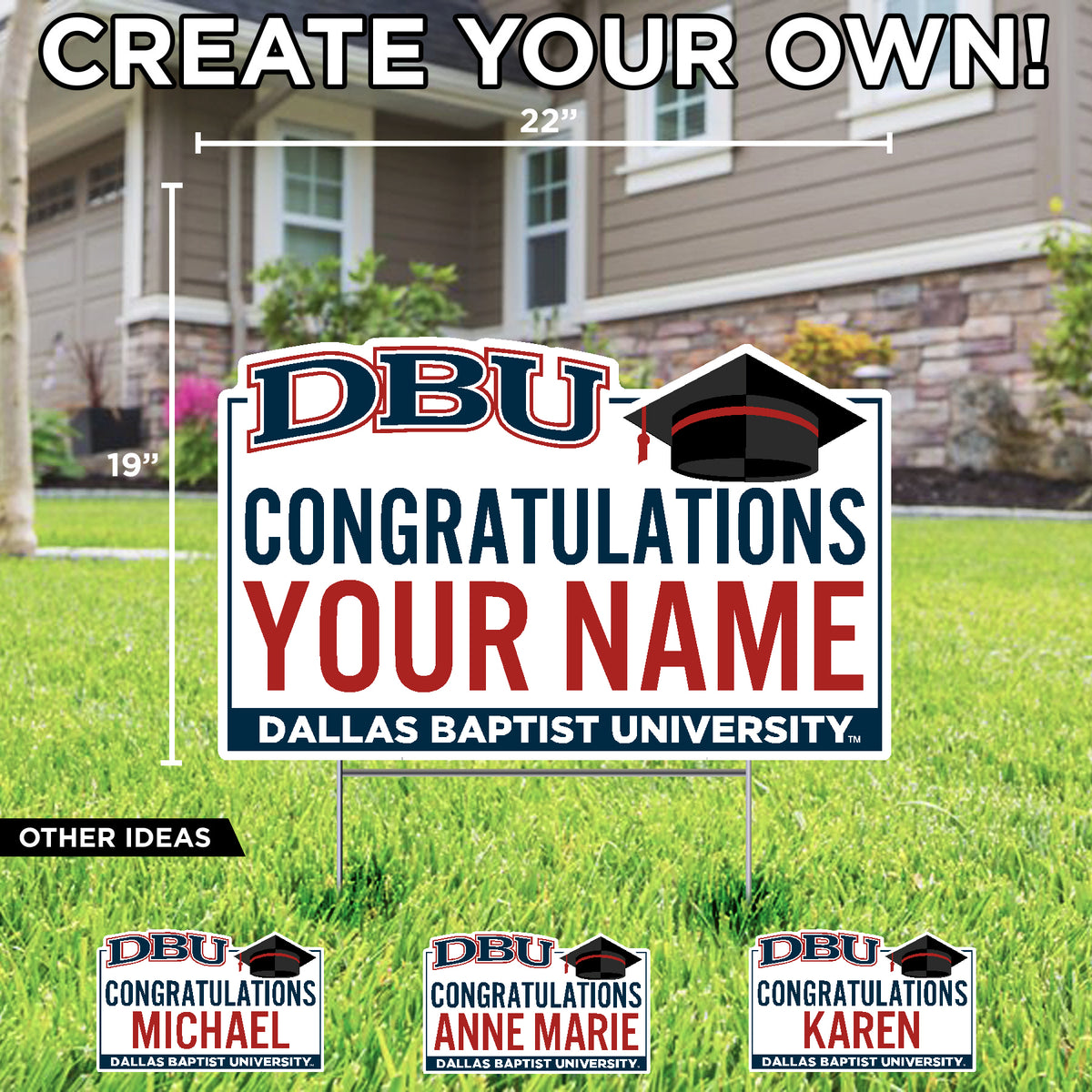 Custom Graduation Yard Sign, Congratulations Name – Dallas Baptist ...