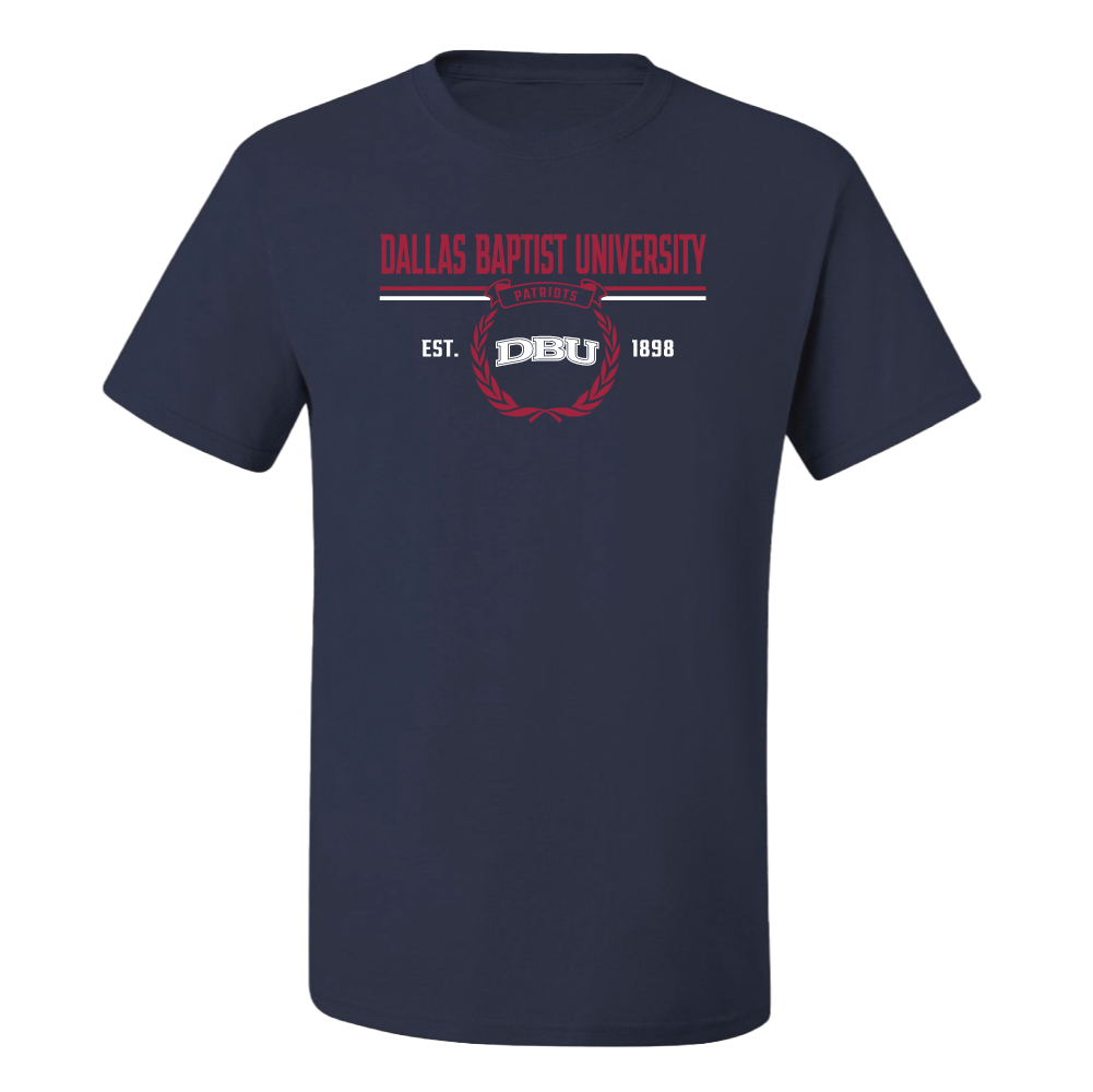 Faux Seal T-shirt, Navy (F24) – Dallas Baptist University Campus Store